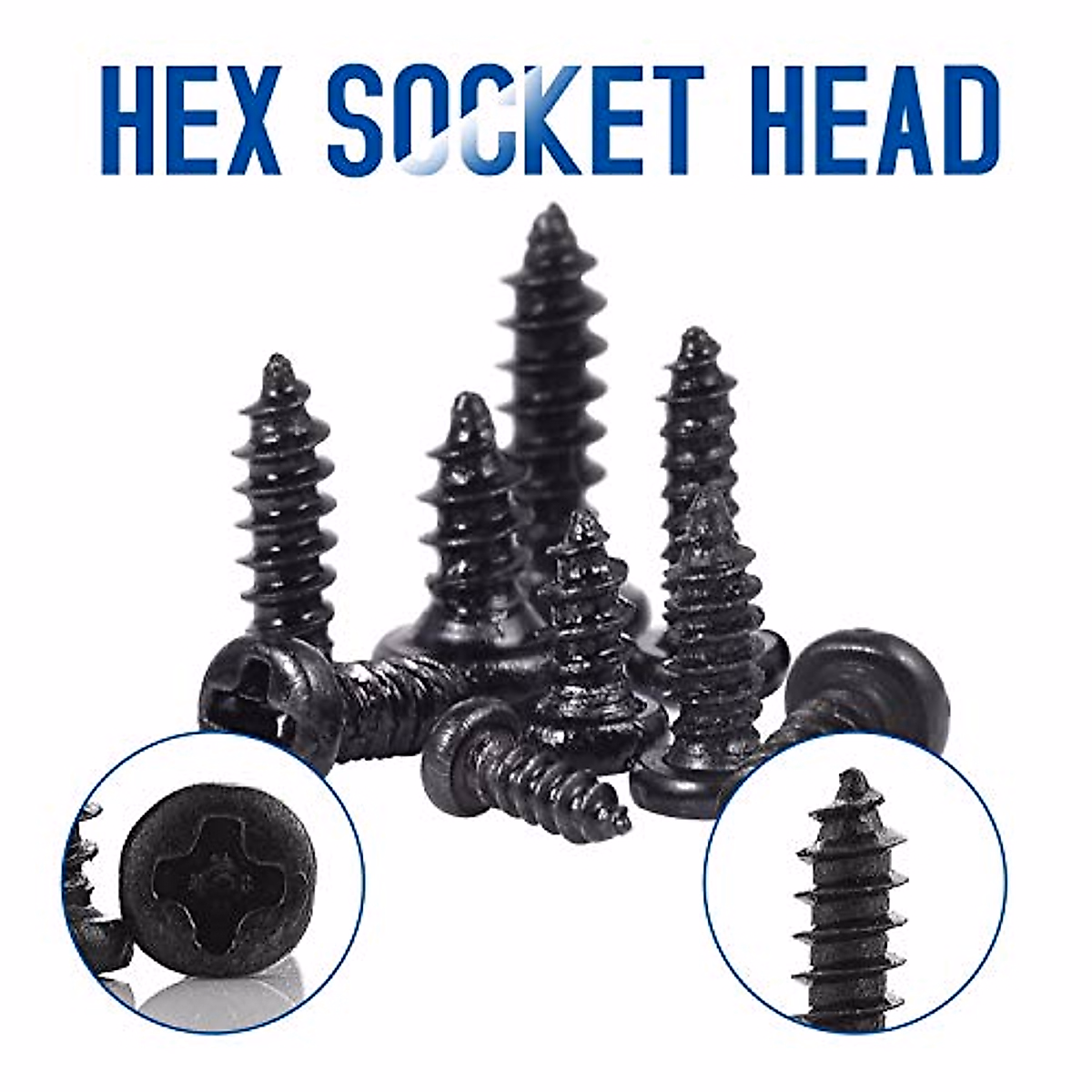 LXBO-FF 200pcs Pan Head Tapping Screws Set M2 M2.3 M2.6 Round Mini Screw Laptop Computer Screw Cross Wood Screw Set (Color : DH PA 200)