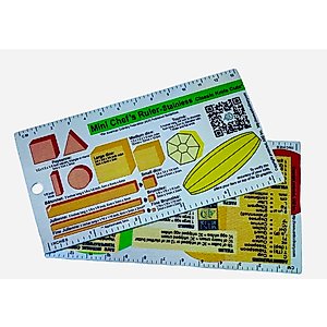 ARD Culinary Mini Chef’s Ruler-Stainless,Knife Cuts Ruler and Template,Cutting and Multi Culinary Applications Kitchen Reference Tool, for Culinary, Students,Profesdionals and Cooking Enthusiasts