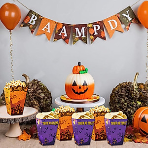 WEGYMER Halloween Popcorn Boxes 20pcs Trick Or Treat Snack Boxes for Kids Boys Girls Halloween Birthday Decoration Witches Pumpkin Bat Ghost Party Supplies