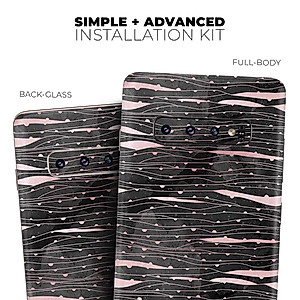 DesignSkinz Karamfila Marble & Rose Gold Striped v9 Protective Vinyl Decal Wrap Skin Cover Compatible with The Samsung Galaxy S20 (Screen Trim & Back Glass Skin)