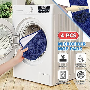 Spray Mops for Floor Cleaning Microfiber Floor Mop for Hardwood Floors Wet Dust Mop Flat Mop Floor Cleaner Mop with 4 Washable Pads 440 Ml Refillable Bottle for Wood Floor Tile Laminate Vinyl Kitchen