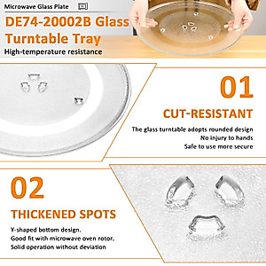 14 1/8 Inch Microwave Glass Plate Replacement Compatible with G.E Sam.sung Microwave Replace DE74-20002B WB49X10063 DE74-20002A DE74-20002D WB39X10038 WB49X10096