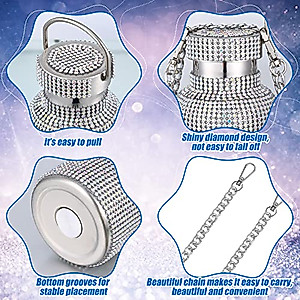 Diamond Water Bottle Bling Rhinestone Stainless Steel Thermal Bottle Refillable Water Bottle Insulated Water Bottle Glitter Water Bottle with Chain for Women Girls Gifts (AB Diamond, 750 ml)