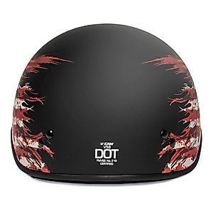 VCAN Cruiser Half Face Motorcycle Helmet with Drop-Down Sun Visor, Removable Peak and Quick Release Buckle
