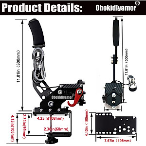 Obokidlyamor USB Handbrake Compatible with Logitech G920 Racing Wheel on Xbox Series S/X Console; PC System USB Handbrake SIM With Clamp Plate for Racing Games G923 (With Clamp & Plate, Black)
