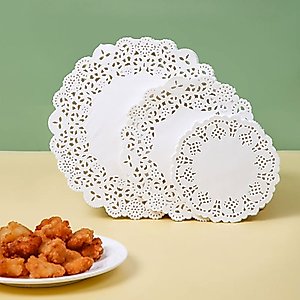 Paper Doilies Assorted Sizes - White Round Lace Paper Doilies for Cakes, Desserts, Tableware Food Decoration, Pack of 150(6, 8, and 10 Inch)