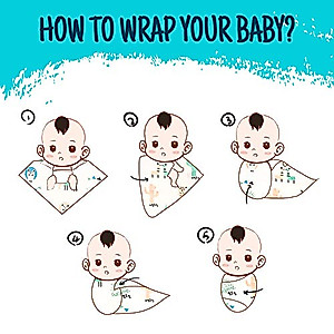 Omilion Receiving Blanket for Baby – 4 Pack – 30 inch x 30 inch – 100% Flannel Cotton - Mixed Patterned Designs – Includes Infant Washcloth 30 Pack