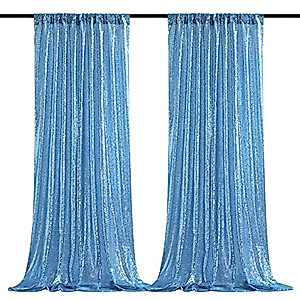 Baby Blue Sequin Photo Backdrop Wedding Party Photography Background 2ftx8ft Shimmer Ceremony Background Two Pieces