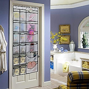 VEEBELL Over The Door Shoe Organizers 18 Mesh Pockets Hanging Shoe Organizer Shoe Holder Rack For Closet Bedroom Bathroom Pantry Shoe Holder Over Door Organizer, Men, Women, Kids Shoes (1 Pack)