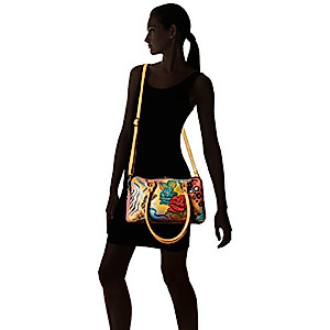 Anna by Anuschka womens Satchel Handbag Genuine Leather, Rose Safari, No Size US