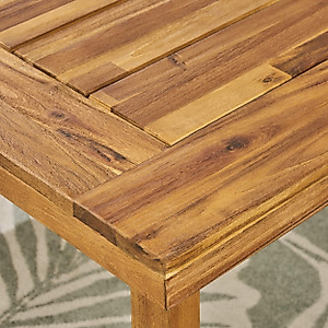 Christopher Knight Home Ann Outdoor 69" Acacia Wood Dining Table, Sandblast Natural Finish