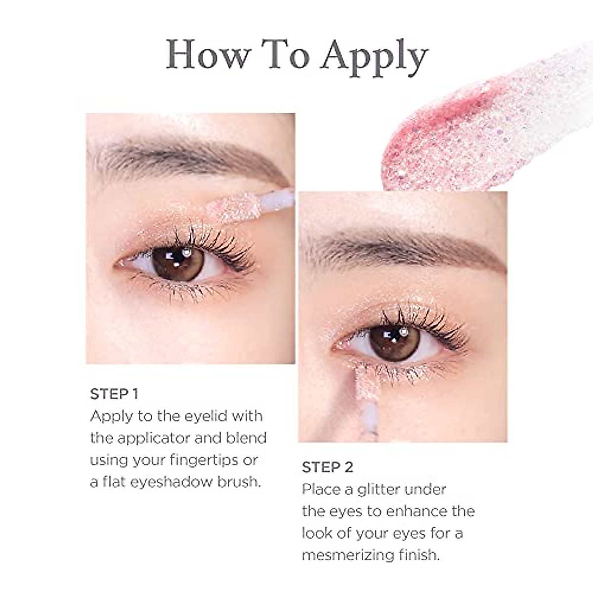 FLYNN Lightcatcher Liquid Glitter Eyeshadow | Long Lasting, Quick Drying, Lightweight Water Texture, No Fall-out | K beauty High-Impact Eye Looks (02 Pink Light) 0.12oz