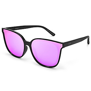LVIOE Oversized Polarized Sunglasses for Women Trendy Large Cat Eye UV Protection Shade LS1627s