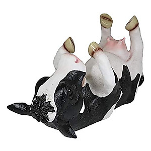 Ebros Gift Rustic Farmhouse Country Holstein Bovine Cow Guzzling Wine Bottle Holder Caddy Figurine Stand Rack Cows Cattle Bulls Farm Western Countertop Bar Desktop Accent Decor
