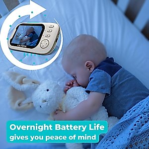 CALMPER Camper Video Baby Monitor with Camera and Audio - 3.5” Non WiFi Baby Monitor Camera with up to Overnight 2000mAh Battery - 1000ft VOX Long Range Baby Monitor No WiFi (2000mAh+FlexMount)