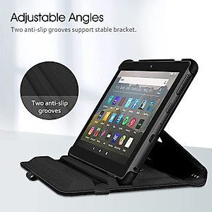 Fintie Case for Kindle Fire HD 8 & HD 8 Plus Tablet (Fits Both 12th Gen 2022 & 10th Gen 2020 Release) - 360 Degree Rotating Swivel Stand Protective Cover with Dual Auto Sleep Wake, Black