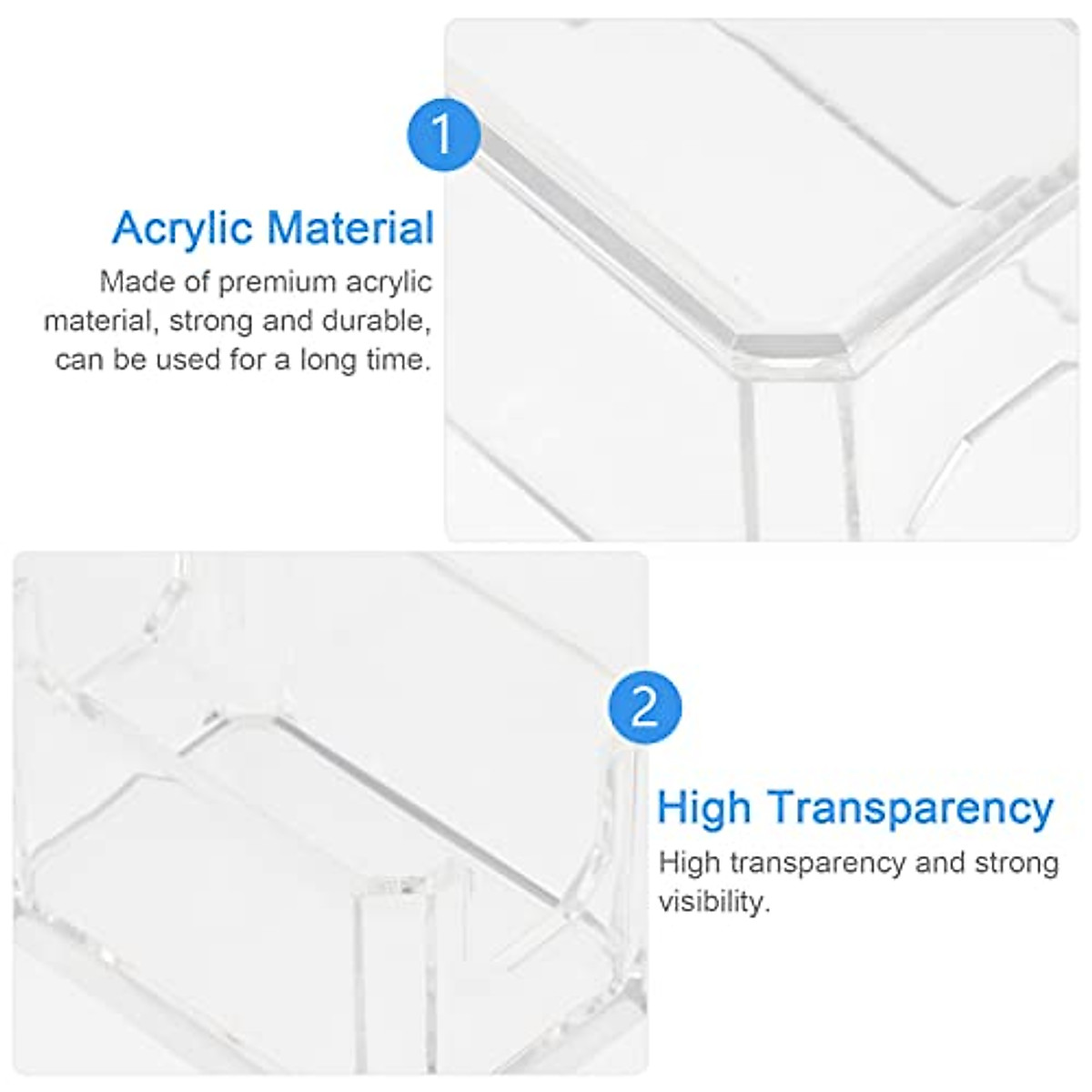 Housoutil Tea Organizer 2pcs Acrylic Tea Bag Boxes Reusable Tea Bag Organizer Square Coffee Bag Box Packets Small Items Sundries Containers for Kitchen Cabinets Countertops Pantry Transparent