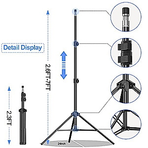 EMART Photo Video Studio Backdrop Stand Kit, 7×10ft Adjustable Photography Support System with Polyester Background(Black/White/Green Screen), Spring Clamps and Carry Bag for Photoshoot