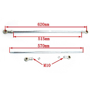 Go-Kart Steering Wheel Kit 640mm Front Steering Gear Rack Joint Tie Rod & Wheel Assembly 168cc Go Kart UTV ATV