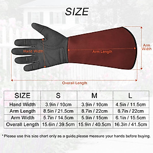 BARST Long Gardening Gloves, Rose Pruning Garden Gloves Synthetic Leather Thorn Resistant Gauntlet Glove with Adjustable Cuff for Weeding Digging Planting Small