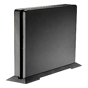 eXtremeRate Black Vertical Stand for PS4 Slim Console, Steady Base Mount Holder for PS4 Slim Console, Bracket Stand for PS4 Slim Console with Built-in Cooling Vents Non-Slip Feet