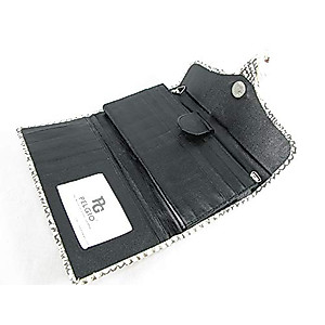 PELGIO Genuine Cobra Snake Skin with Head Leather Women's Trifold Clutch Wallet Purse Natural