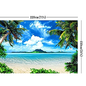 Summer Beach Photography Backdrops Ocean Tropical Photo Booth Wedding Party Decoration Background Studio Props Vinyl 7x5ft XT-6594