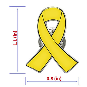 12/25/50/100 pieces Metal Yellow Ribbon Pin Awareness Ribbon Pin Bone Cancer Awareness Support Campaign Charity Donation Event Gift Accessories Brooch (25)