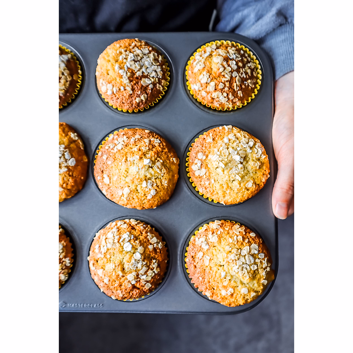 Masterclass Heavy Duty 12 Hole Cupcake Baking Tray Tin Pan with Double Layer Non-Stick Coating | Ideal for Baking Buns, Cupcakes, Yorkshire Puddings and Muffins