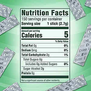 EXTRA Spearmint Sugarfree Chewing Gum, 15 Pieces (Pack of 10)