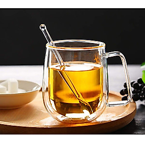 2pcs 13cm/5inch Clear Glass Coffee Mixing Spoon Glass Coffee Milk Tea Spoons Dessert Sugar Bar Cocktail Kitchen Stirring Cooking Spoon Accessories