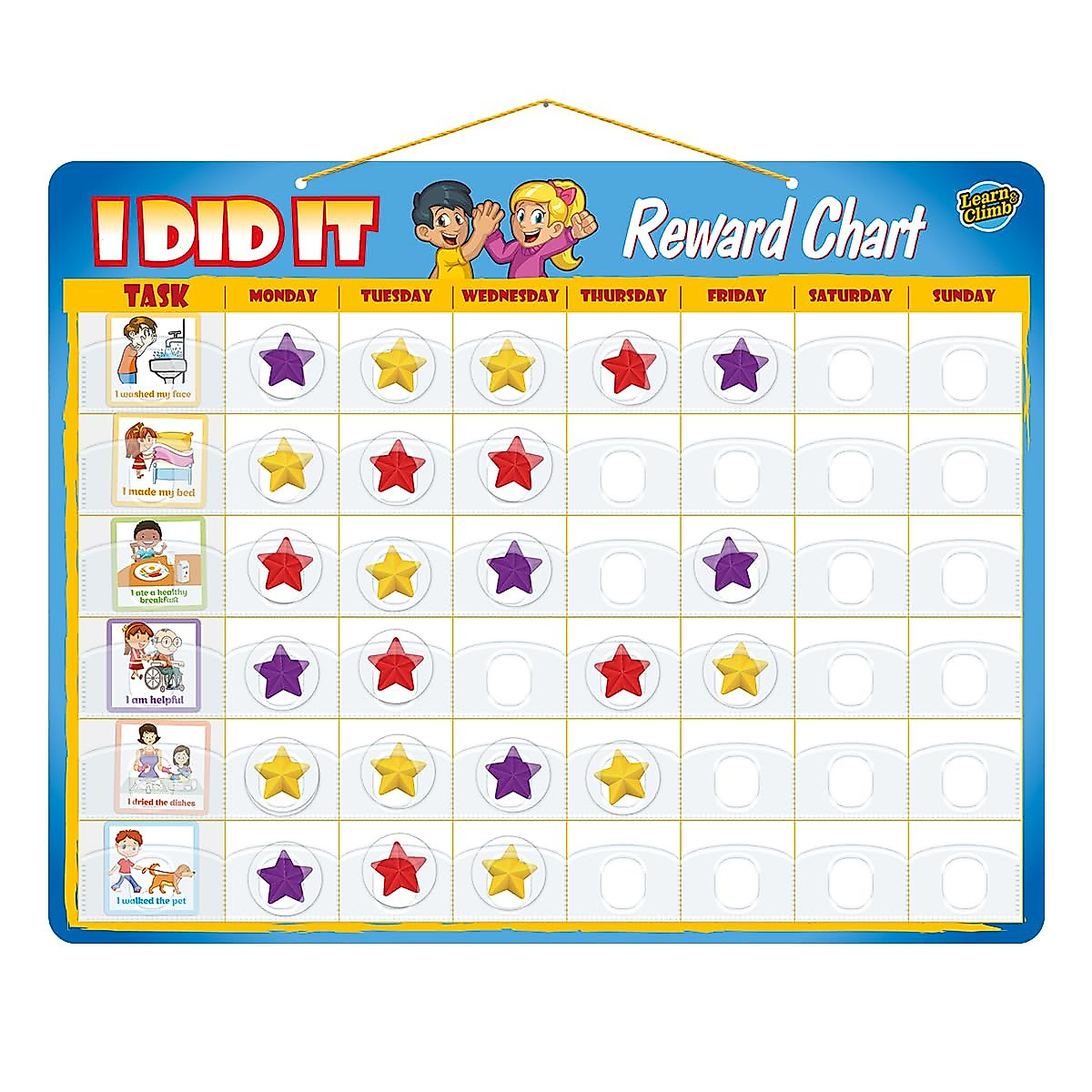 Kids Behavior Reward Chart - 63 Chores as Potty Train, & More. “Thick Magnetic” Responsibility Chart Board/Tasks-for Multiple Kids