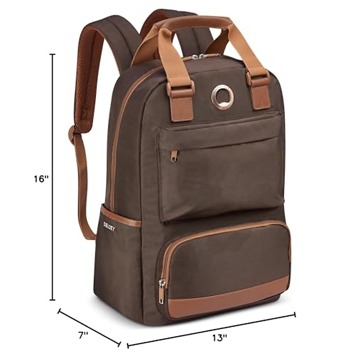 DELSEY PARIS Legere Laptop Travel Backpack, Chocolate Brown