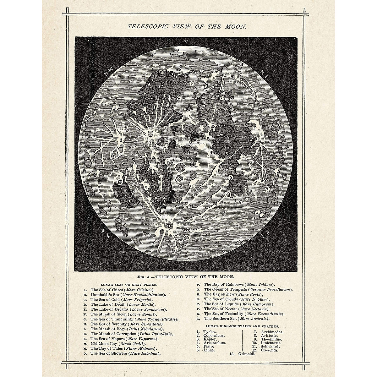 Vintage Moon Map Posters & Canvases for Space Lovers