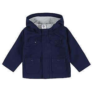 Gerber Baby Hooded Cotton Twill Utility Jacket, Navy, 18 Months