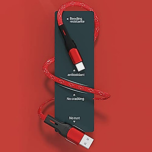 BGNTBUK Tops Lot 1m Braided Rope Data Cable Mobile Phone Color Fast Charging Line Soft Flash Charging Cable Suitable for Android Charging Port Pack of Android Chargers 10 Ft