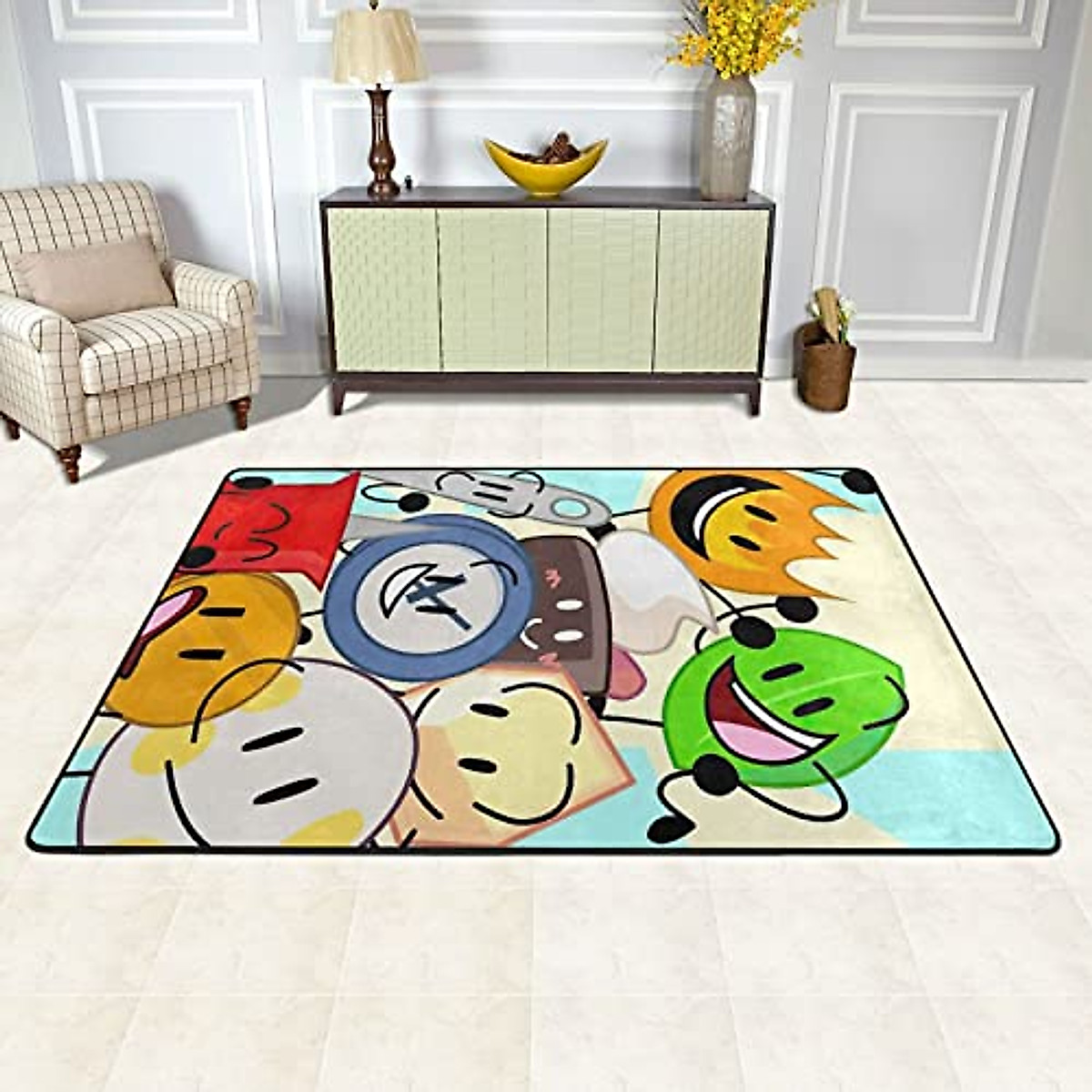 Bfdi Battle for Dream Anime Rug Soft Flannel Carpet 3D Non-Slip Area Rug Art Floor Mat Doormats Decorative Rugs for Bedroom Living Room 36"X24"