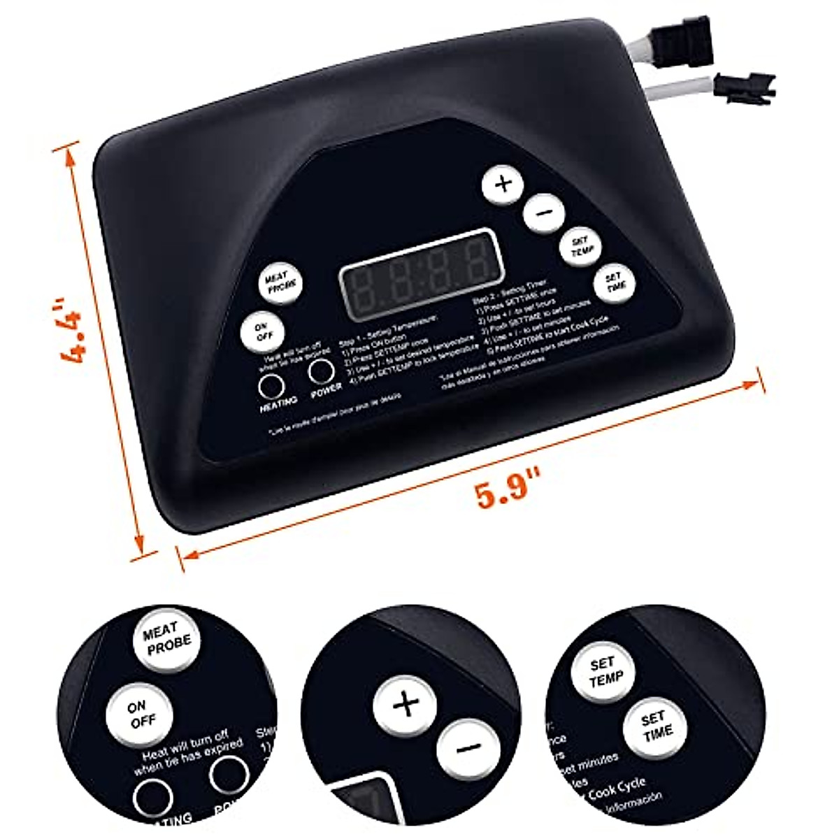 Digital Control Panel Kit, Top Controller Replacement Part 9907100008 for Masterbuilt 20071914/20071814/20070511 Electric Smoker