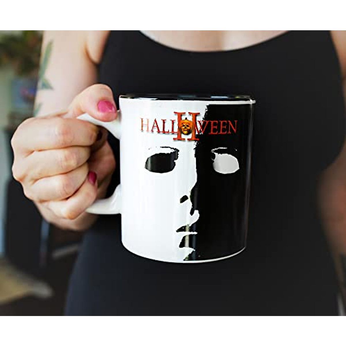 Halloween II Michael Myers Face Ceramic Mug | Large 20-Ounce Coffee Cup For Espresso, Tea