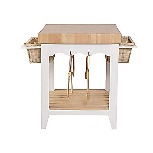 Powell Furniture Kitchen Island, White, 30" x 30" x 36.1/4"