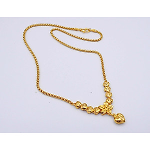 arrawana77 Flower 24k Thai Baht Yellow Gold Plated Filled Necklace Jewelry