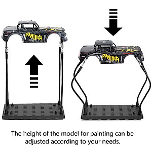 4PCS Heavy Duty Bendable Alligator Clip Sticks with Large Model Painting Stand Base, Model Car Paint Stand Holder,Hobby Model Kit Tools Makes Airbrushing and Spray Painting Easy