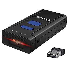 Portable Bluetooth Barcode Scanner Wireless, Eyoyo 2877 CCD Mini Handheld CMOS UPC Barcode Reader Compatible for POS, iPad, iPhone, Android Phones, iOS Work for Store, Book, Library Inventory