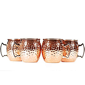 BonBon Luxury Moscow Mule Copper/Nickel Mug Cup 4 Pack New (Copper)