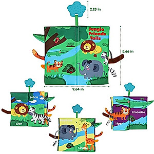 TOY Life Soft Baby Book 0-3-6-12 Months Baby Montessori Toys for 1 Year Old Touch and Feel Crinkle Cloth Books for Babies Newborn Infant Sensory Book Baby Crinkle Chew Toys Newborn Gift Set for Boy