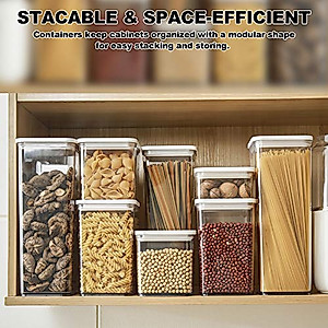 TBMax Airtight Food Storage Containers, Set of 6 BPA-Free AS Plastic Cereal Dispenser for Kitchen Pantry Organization and Storage