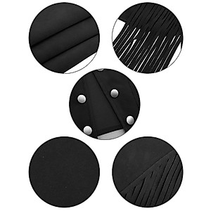 Yaomiao 70s Hippie Womens Fringe Vest Western Felt Cowgirl Hat Cowgirl Costume Rivets Sleeveless Faux Suede Tassels Jacket (Black,M)