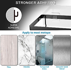 Moforoco 2Pack Flat Hook Shower Caddy Adhesive Replacement, Shower Shelf Adhesive No Drilling, Adhesive Shower Hooks Strong Adhesive