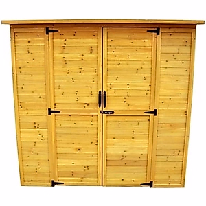 Leisure Season ELSS2003 Extra Large Outdoor Storage Shed - Brown - Wooden Gardening Lockers, Closet - Tool Organizer Cabinet with Double Doors, Adjustable Shelves - Yard, Garden, Lawn Patio Furniture