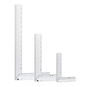 POWERTEC L Square 3pc, Try Square, 90 Degree Measuring Tools w/Bubble Levels, Machinist Square for Router Fence, Table Saw Blade, Woodworking, Carpentry Work, Frame Work (80005)